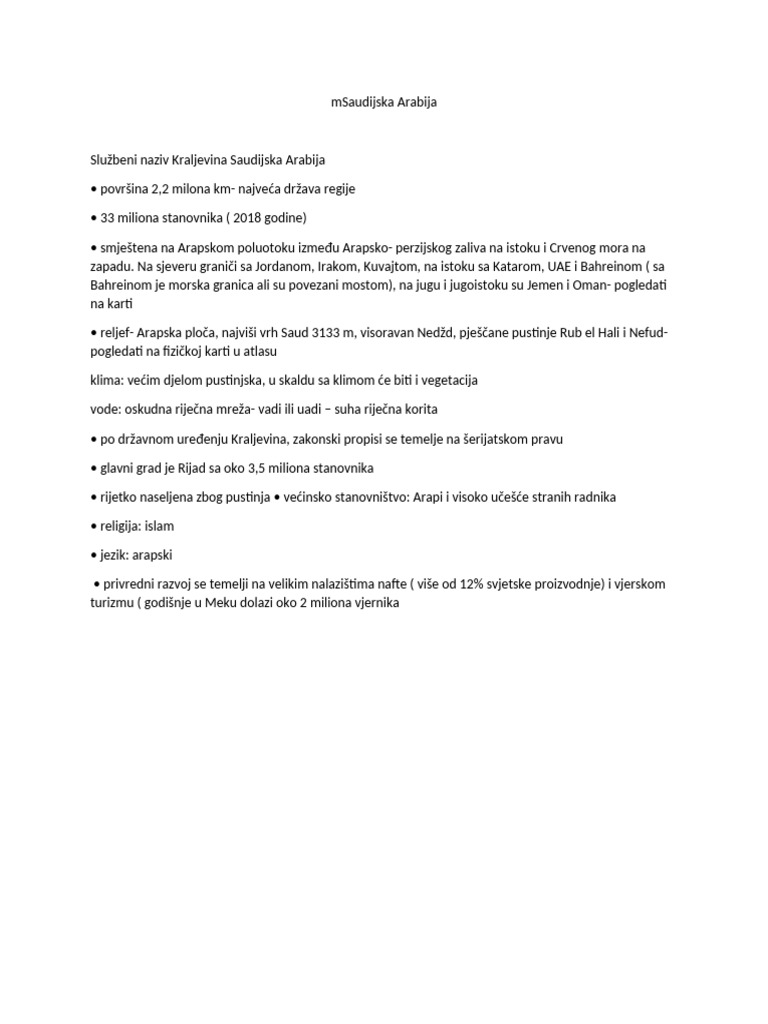 Kraljevina Saudijska Arabija - Prepisati | PDF