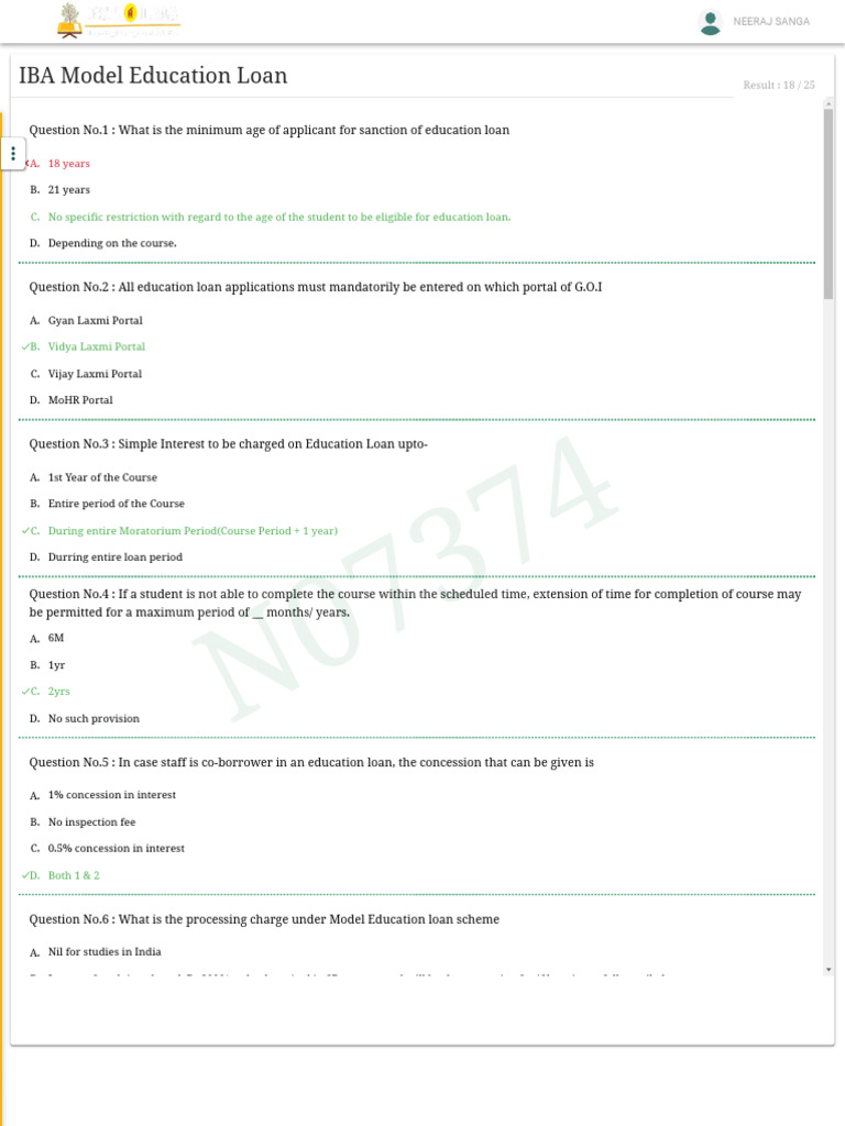 IBA Model Education Loan | PDF