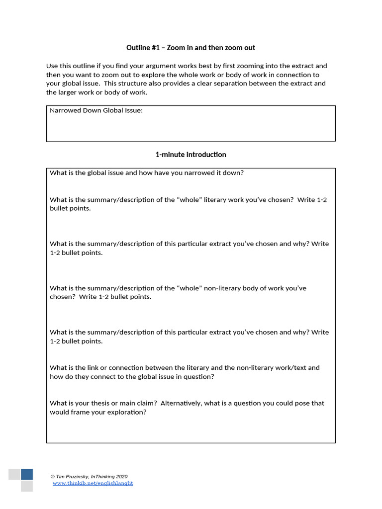 IO Outline 1 Planning Sheet | PDF