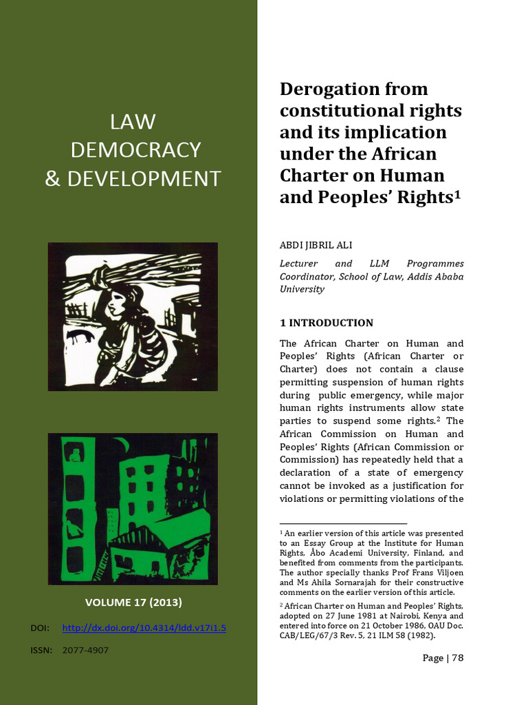 Derogation and Limitation | PDF | Human Rights | State Of Emergency