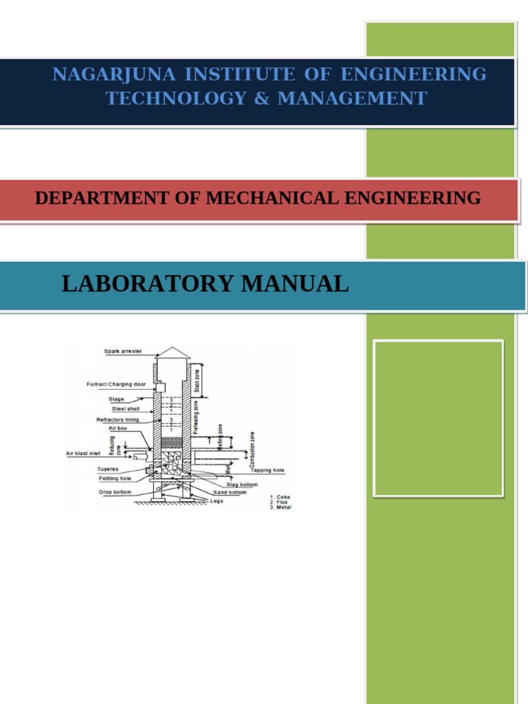 Manufacturing Processes Laboratory Manual | PDF | Casting | Industrial ...