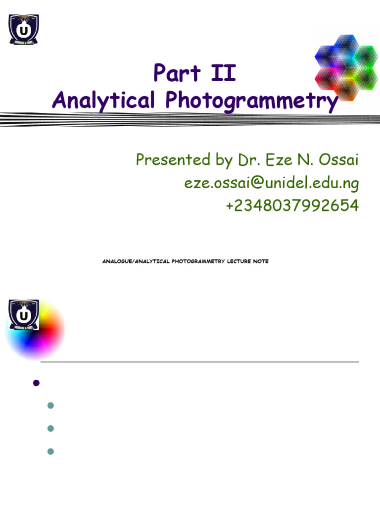 Lecture Note On Analytical Photogrammetry by Dr. Eze - 122055 | PDF | Geometry