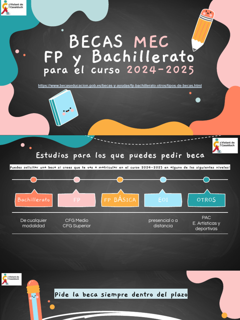 BECAS MEC FP, Bachillerato 24 25 | PDF