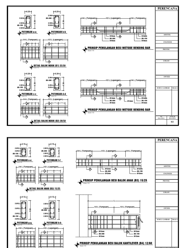 Pembesian Balok & Plat Lantai #1 | PDF