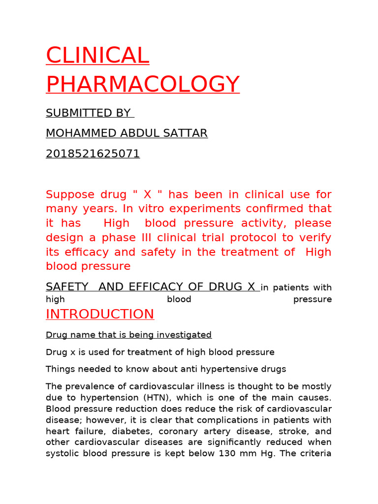 Clinical Pharmacology 2022 Autumn Term+2018521625071 + MOHAMMED ABDUL SATTAR | PDF | Blood ...