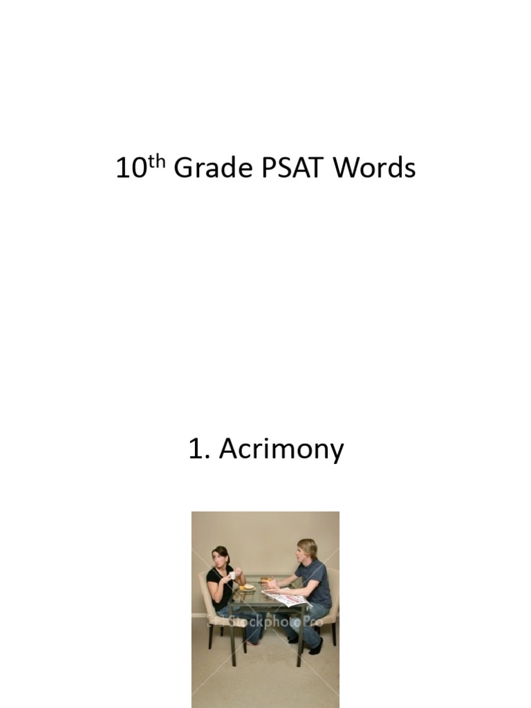 80 Newest 10th Grade PSAT Words, Revised 10.09.10-1 | PDF