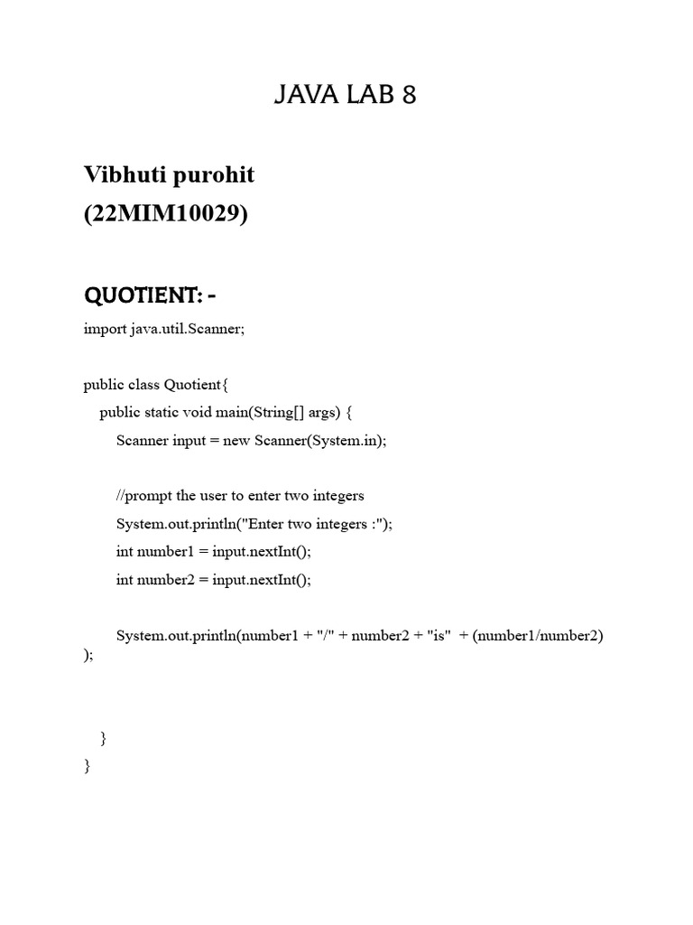 Java Lab 8docx Pdf Computer Programming Software Engineering