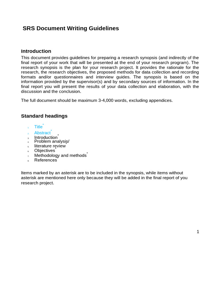 Guidelines For SRS Writing BTech | PDF | Methodology | Case Study