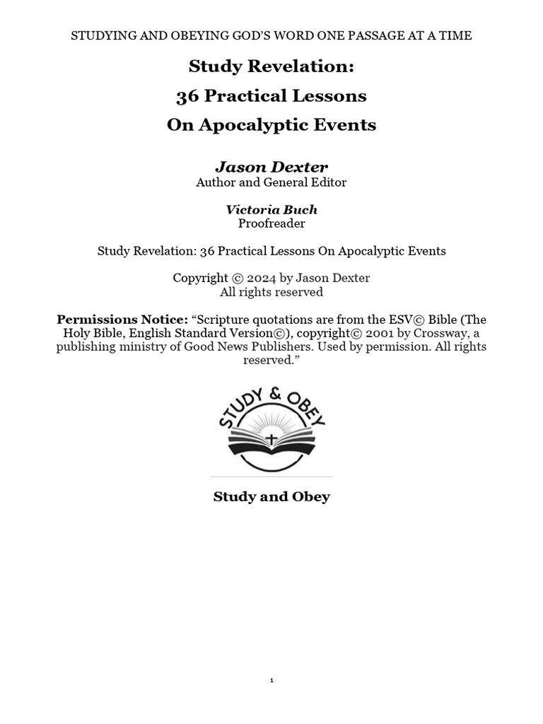 Study and Obey Revelation 1 Adewdj | PDF | John The Apostle | Jesus