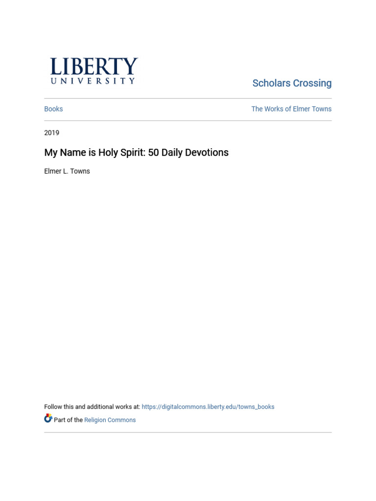 My Name Is Holy Spirit - 50 Daily Devotions | PDF | Grammatical Gender ...