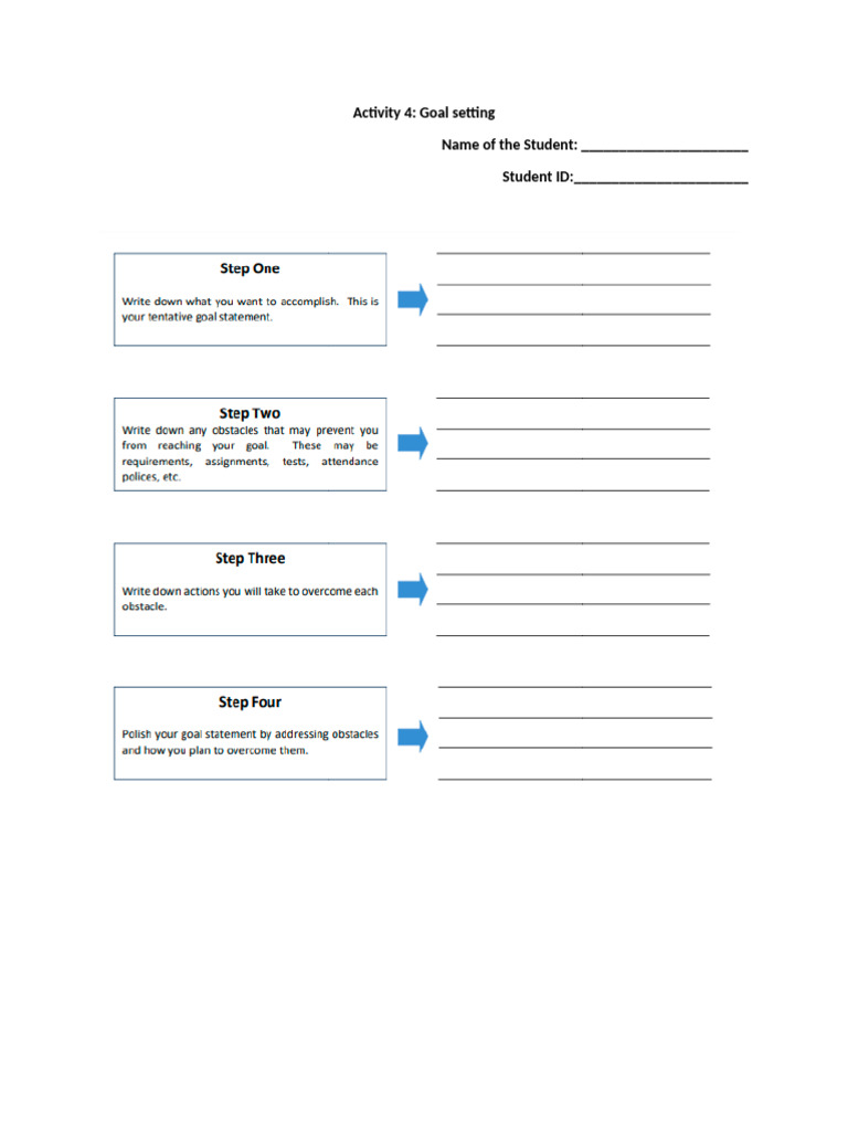7 - Goal Setting Worksheet | PDF