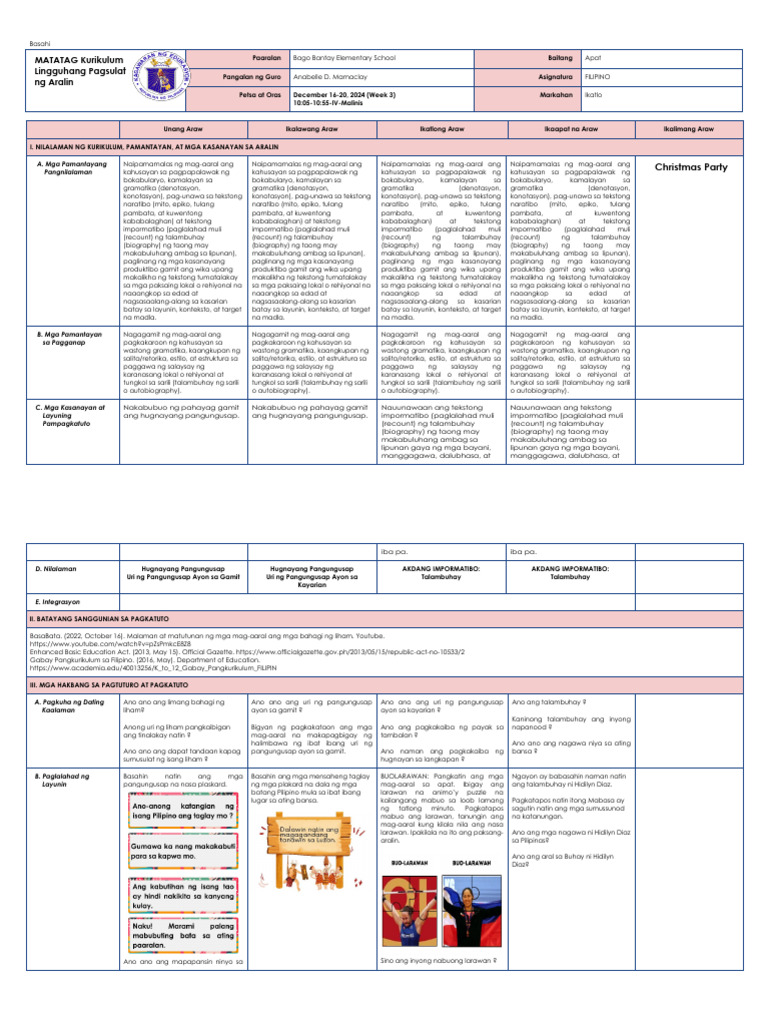 Q3 W3 Filipino 4 | PDF