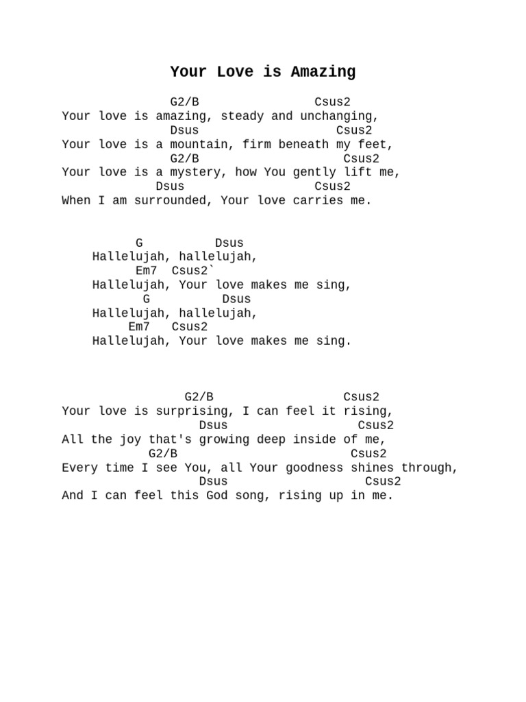 Your Love Is Amazing | PDF