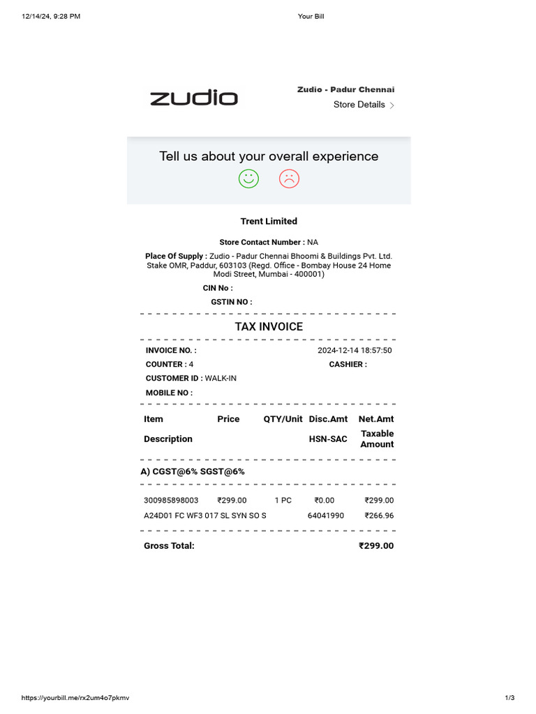 ZUDIO-Bill | PDF | Taxation | Public Finance