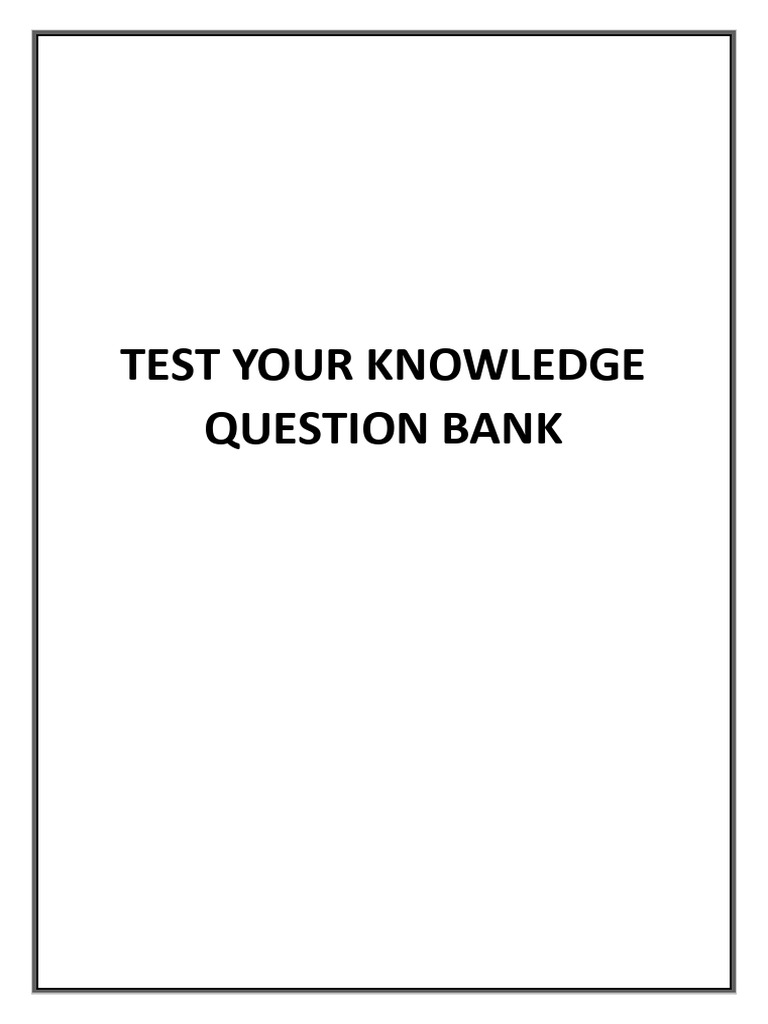 03 Test Your Knowledge Booklet | PDF | Audit | Auditor's Report