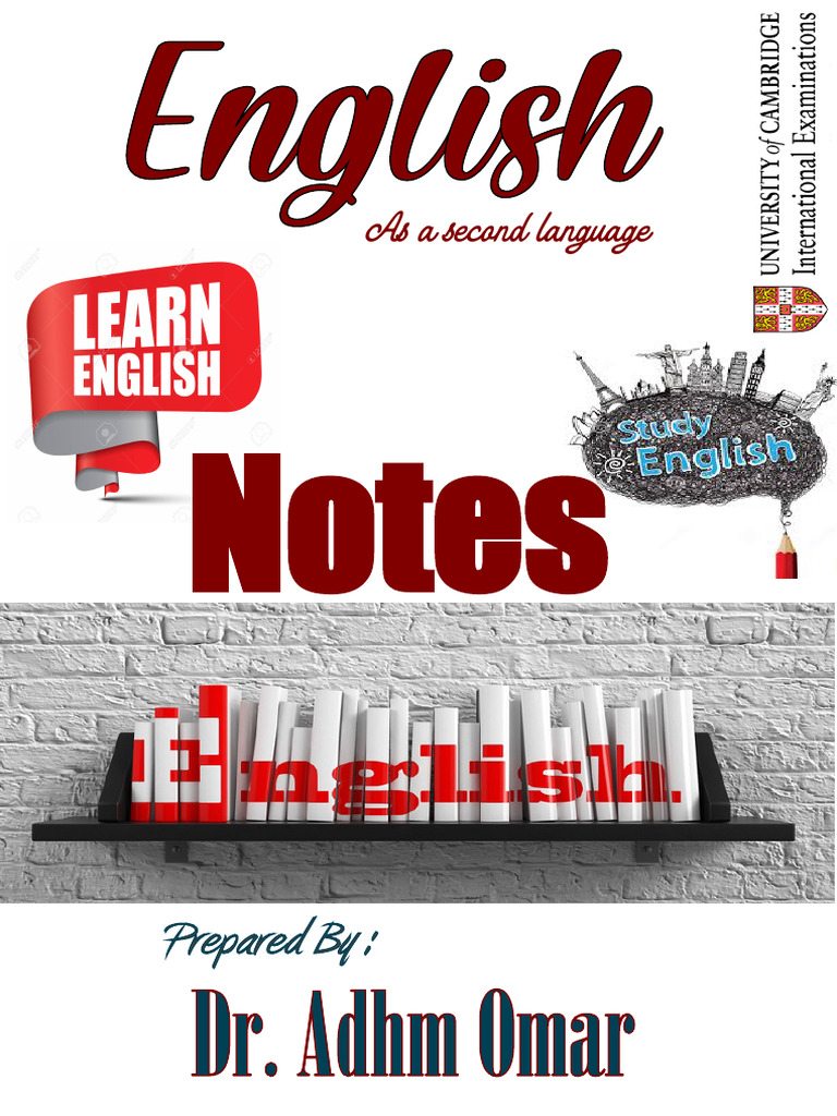 O.level ENGLISH Cambridge Notes B.W 1 Side | PDF | Verb | Subject (Grammar)