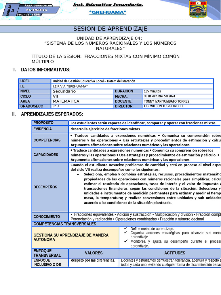 SESIÓN DE APRENDIZAJE 2 | PDF | Aprendizaje
