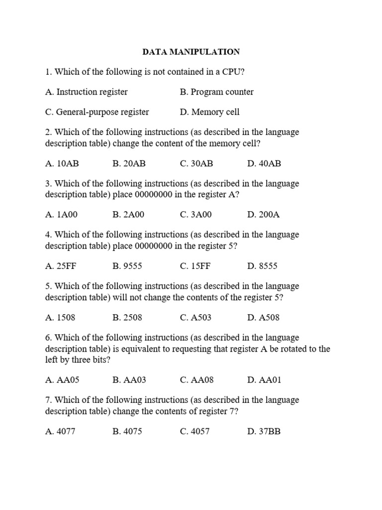 Data Manipulation Exercise | PDF