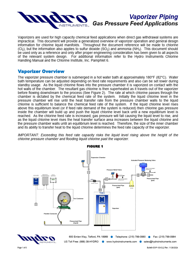 EVP-003-CL2 Vaporizer Piping - Gas Pressure Feed | PDF | Valve | Liquids