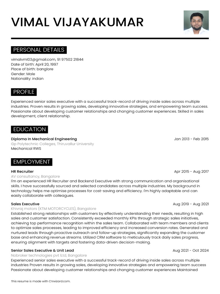 2025 cv.pdf | PDF | Sales | Customer Relationship Management 2025 cv.pdf | PDF | Sales | Customer Relationship Management