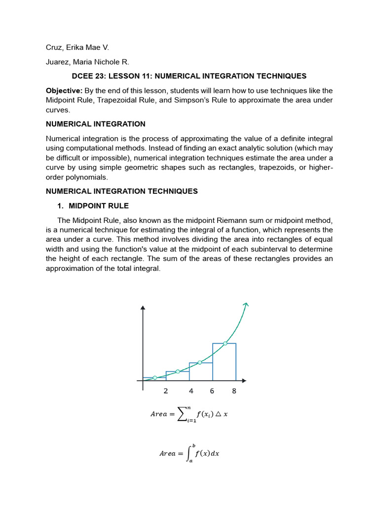 Numerical Integration Techniques | PDF | Integral | Mathematical Analysis