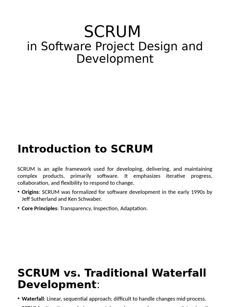 Introduction To SCRUM Model | PDF | Scrum (Software Development ...