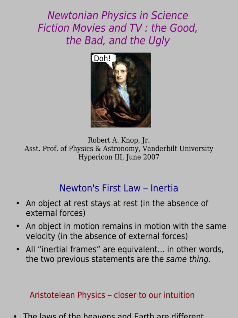 Newtonian Physics in Science Fiction Movies and TV: The Good, The Bad ...