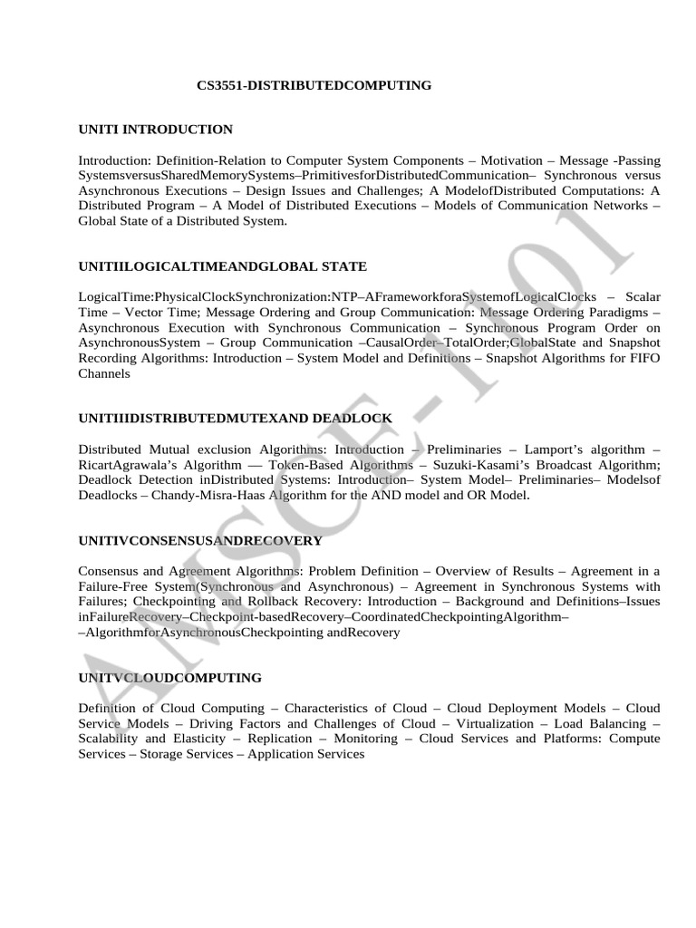 CS3551 - Distributed Computing (1) | PDF | Process (Computing ... CS3551 - Distributed Computing (1) | PDF | Process (Computing ...