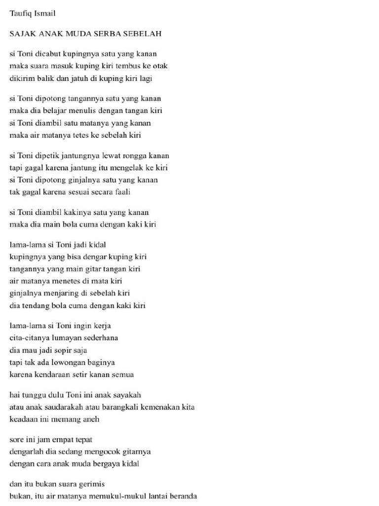 Contoh Puisi Naratif | PDF