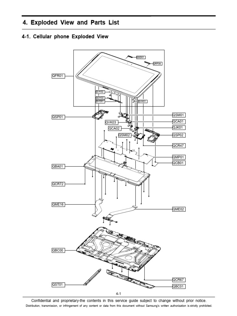 Samsung GT-N8000 Galaxy Note 10.1 800 04 - 1 Exploded View and Parts ...