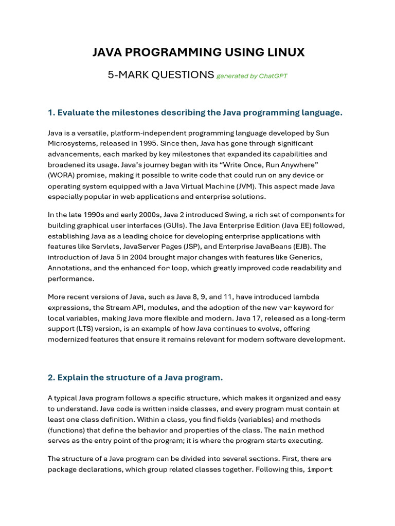 5 Mark Java Pdf Inheritance Object Oriented Programming Data Type 7503