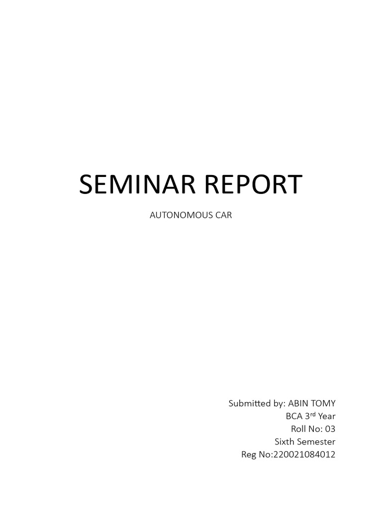 Seminar Report | PDF