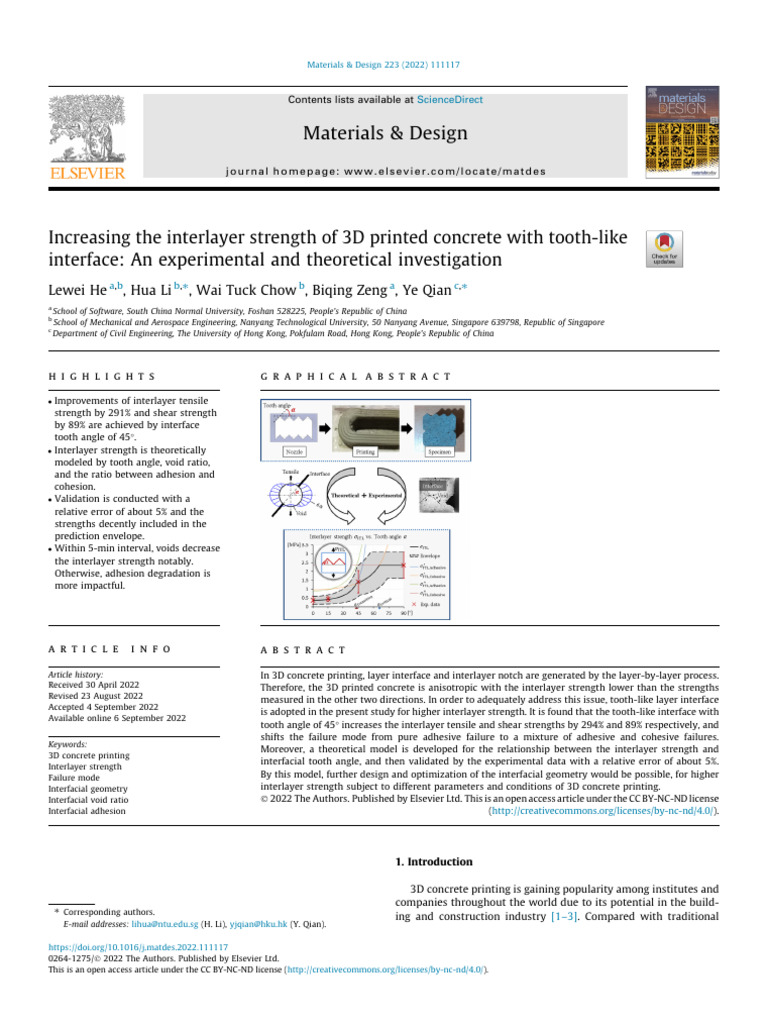 Increasing The Interlayer Strength of 3D Printed Concrete With Tooth ...