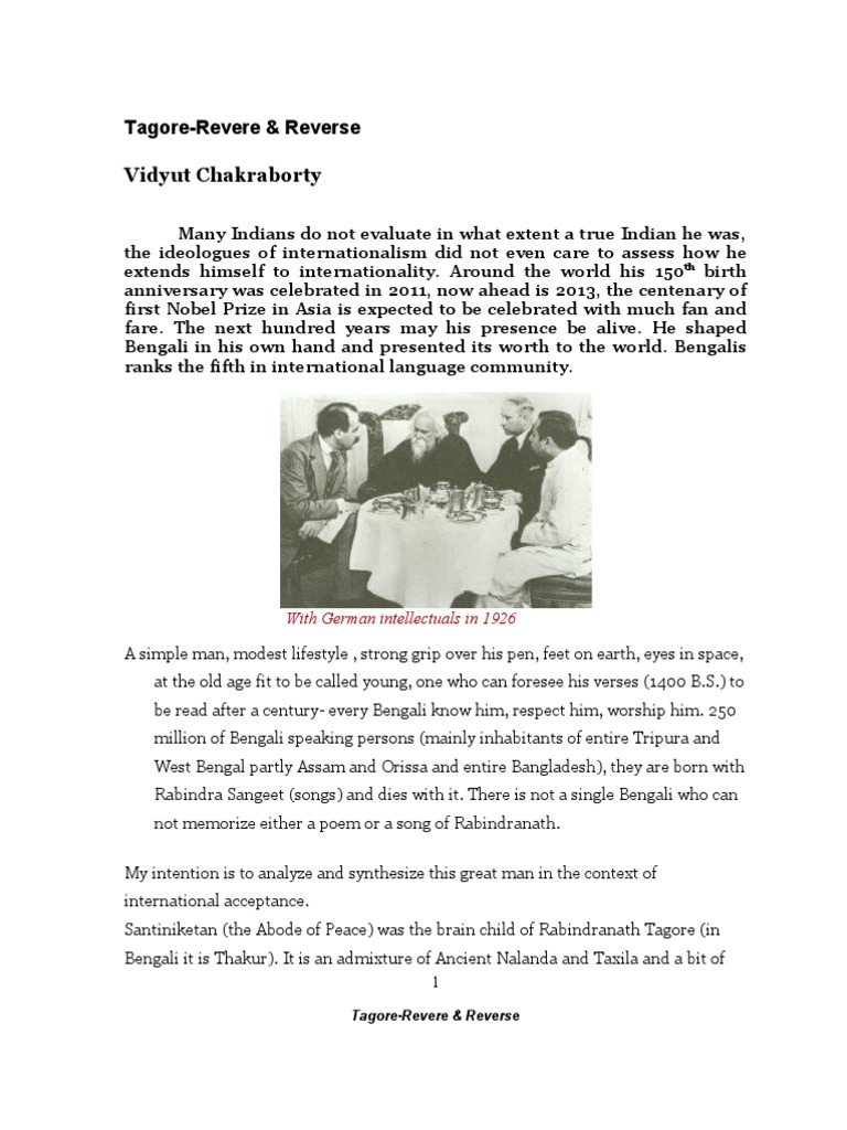 Rabindra Nath Tagore Revere Reverse | PDF | Rabindranath Tagore ...