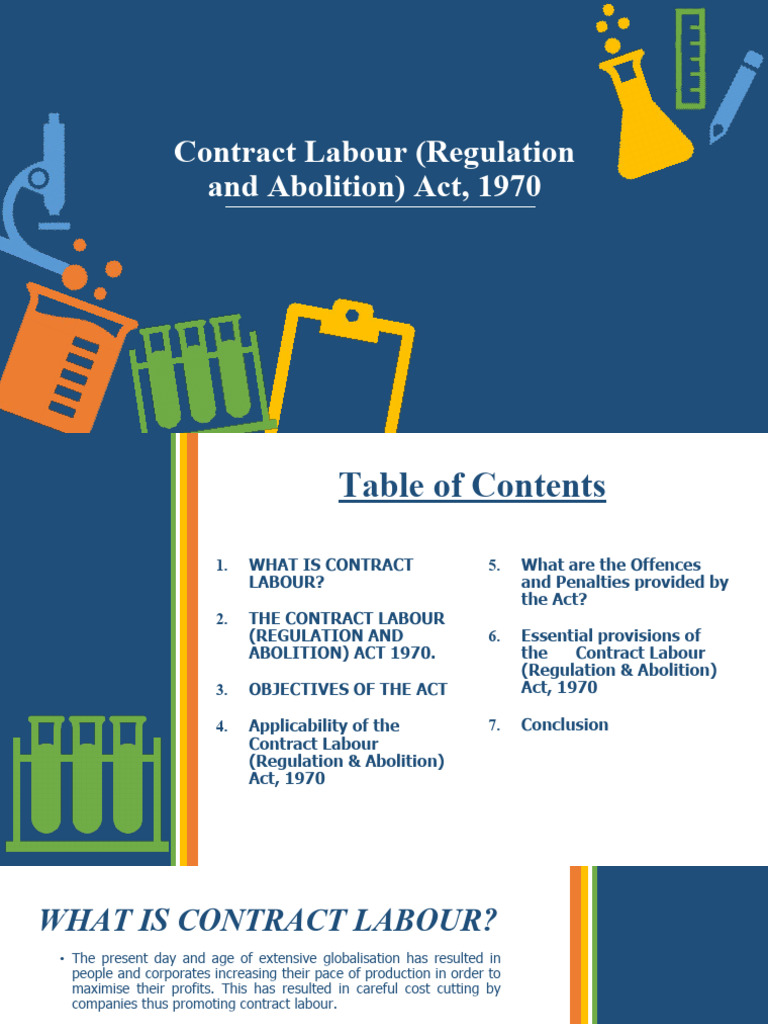 Unit-2 Contract Labour (Regulation and Abolition) Act | PDF | Employment | License