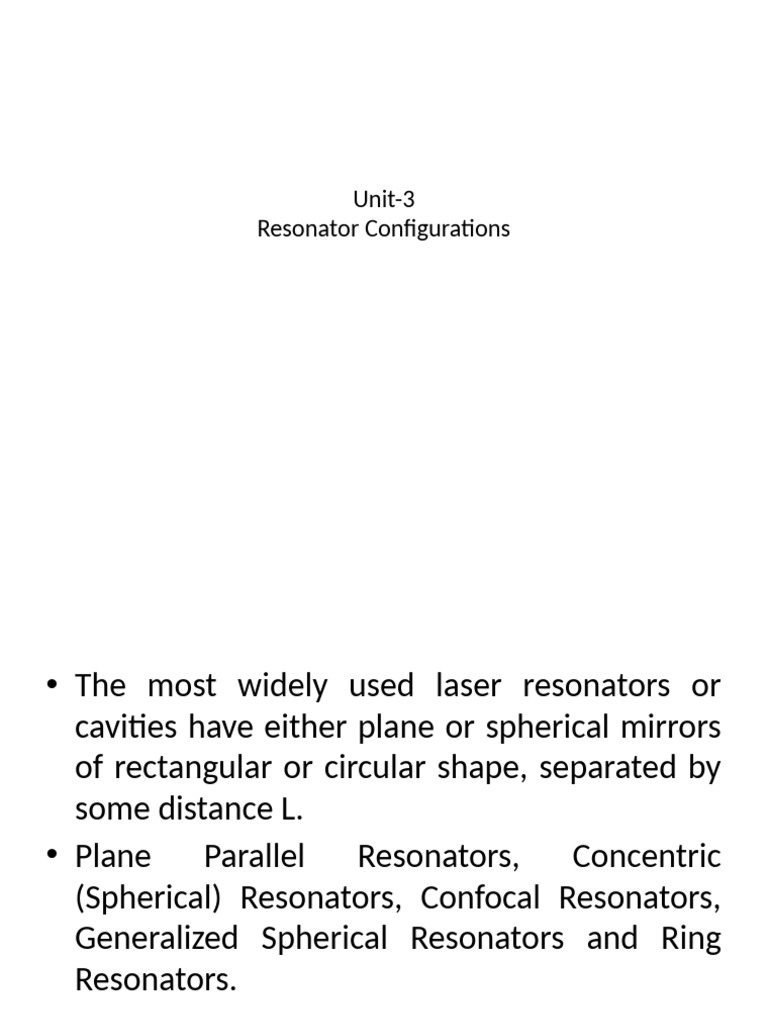 Laser Resonator Configurations Explained | PDF | Optics | Electrodynamics