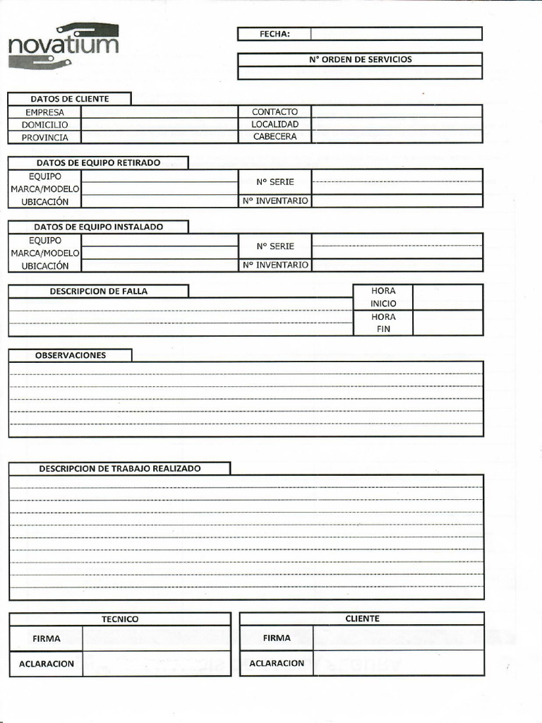 Planilla Novatium | PDF