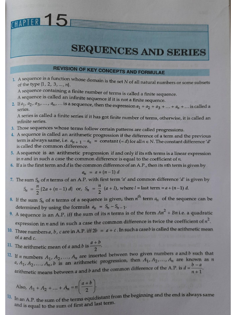 11th Sequence and Series | PDF