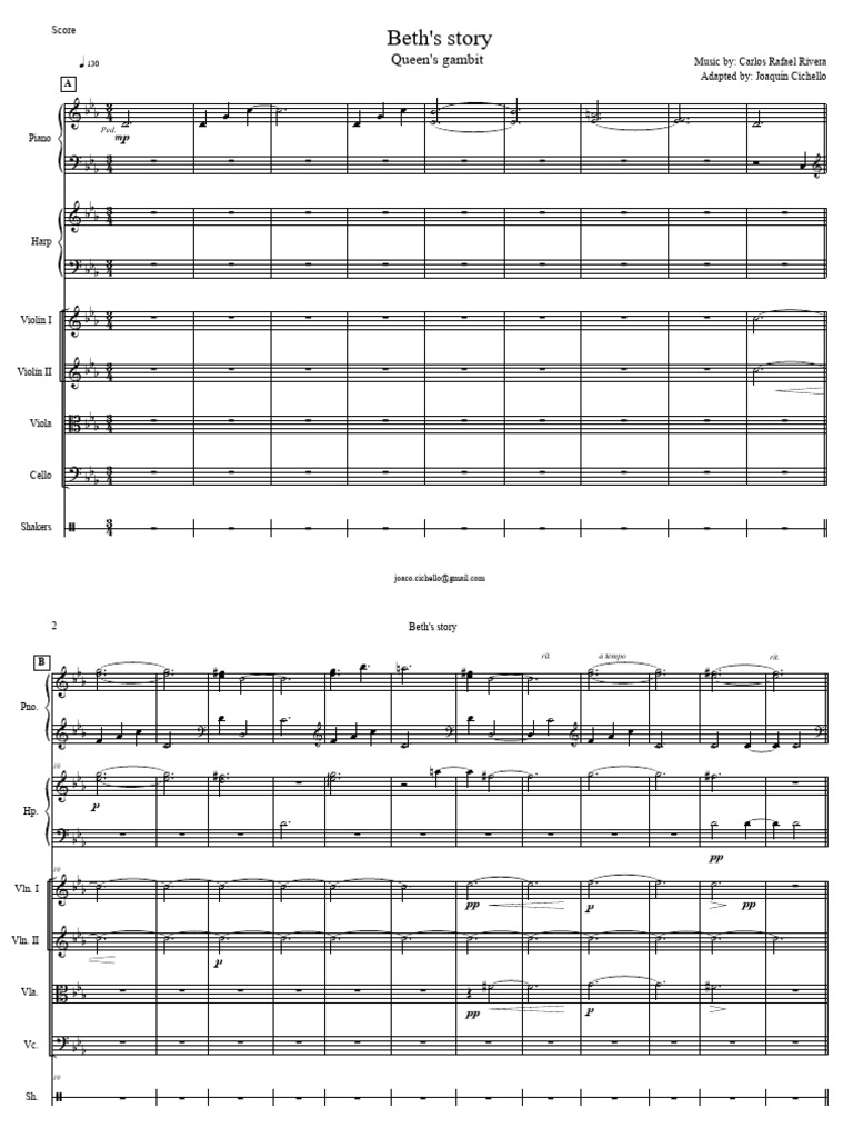 Beth's Story (Small Orchestra) | PDF