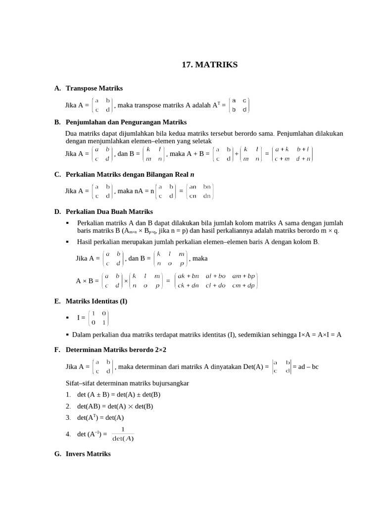 Bab 17 Matriks | PDF