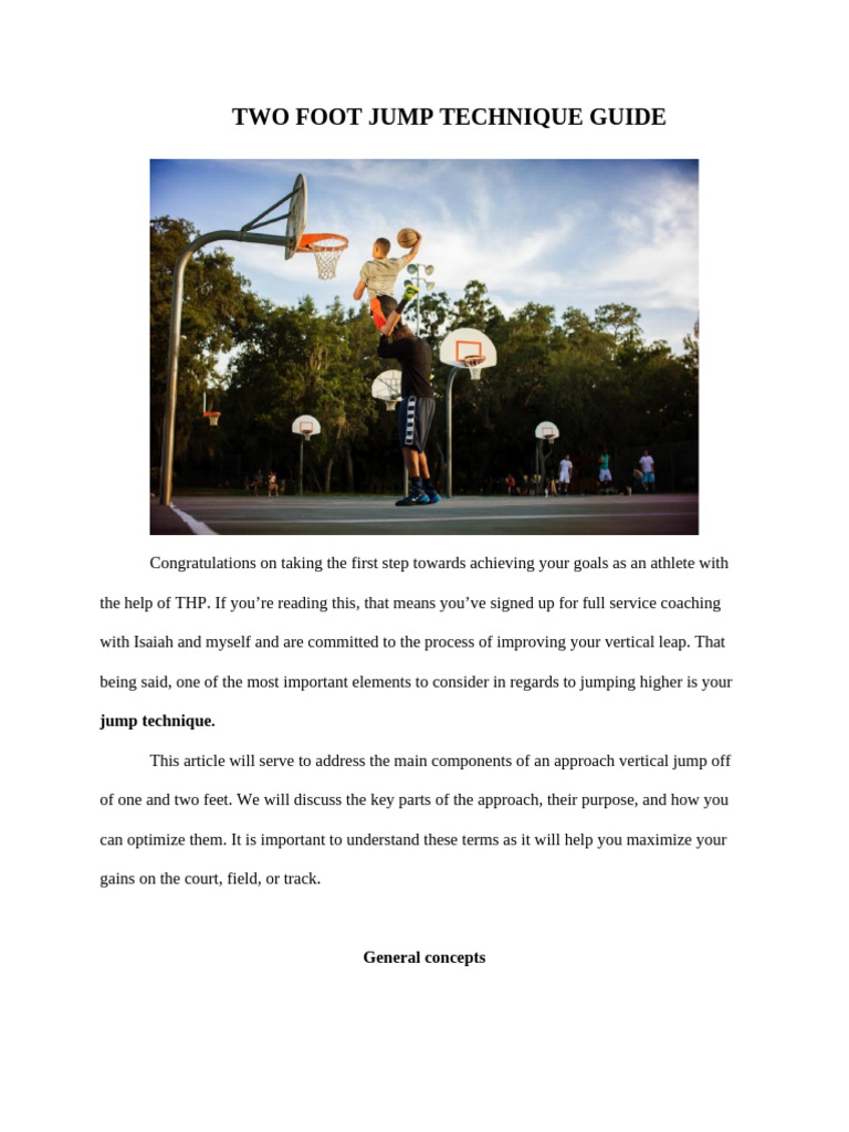 Two Foot Jump Technique | PDF | Force | Anatomical Terms Of Motion