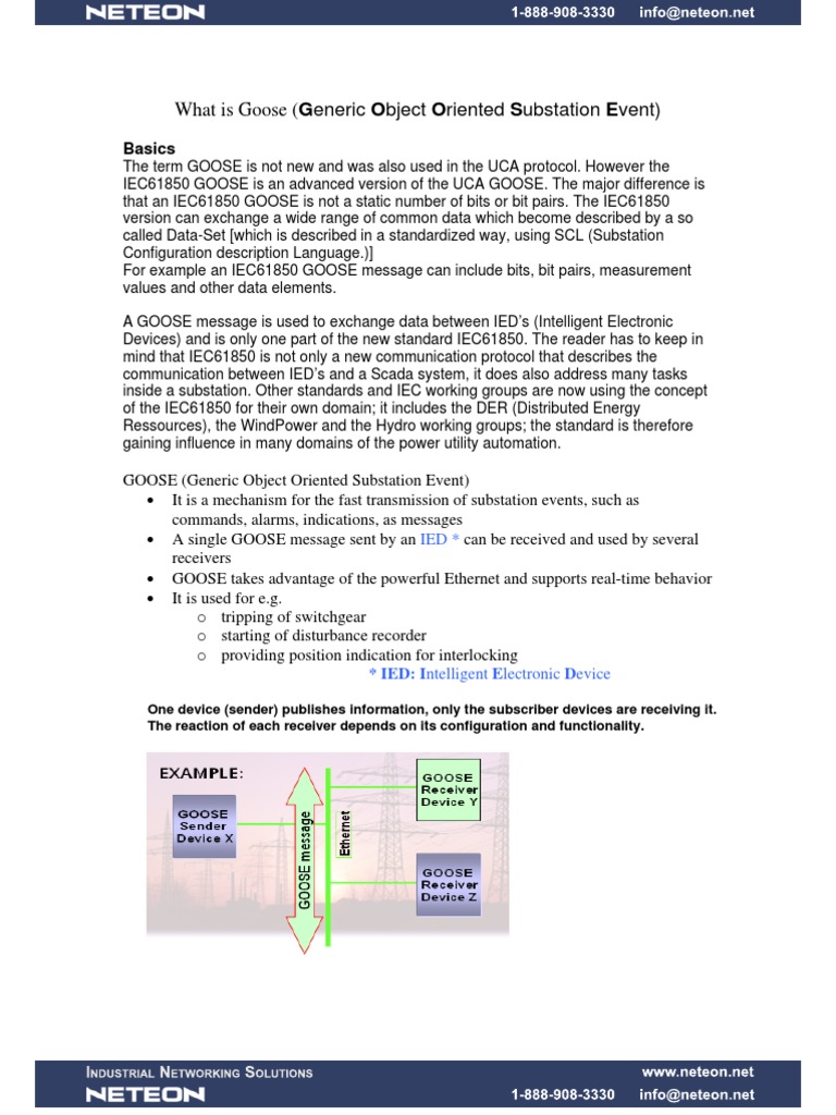 Goose Generic Object Oriented Substation Event | PDF | Electrical Substation | Communications ...