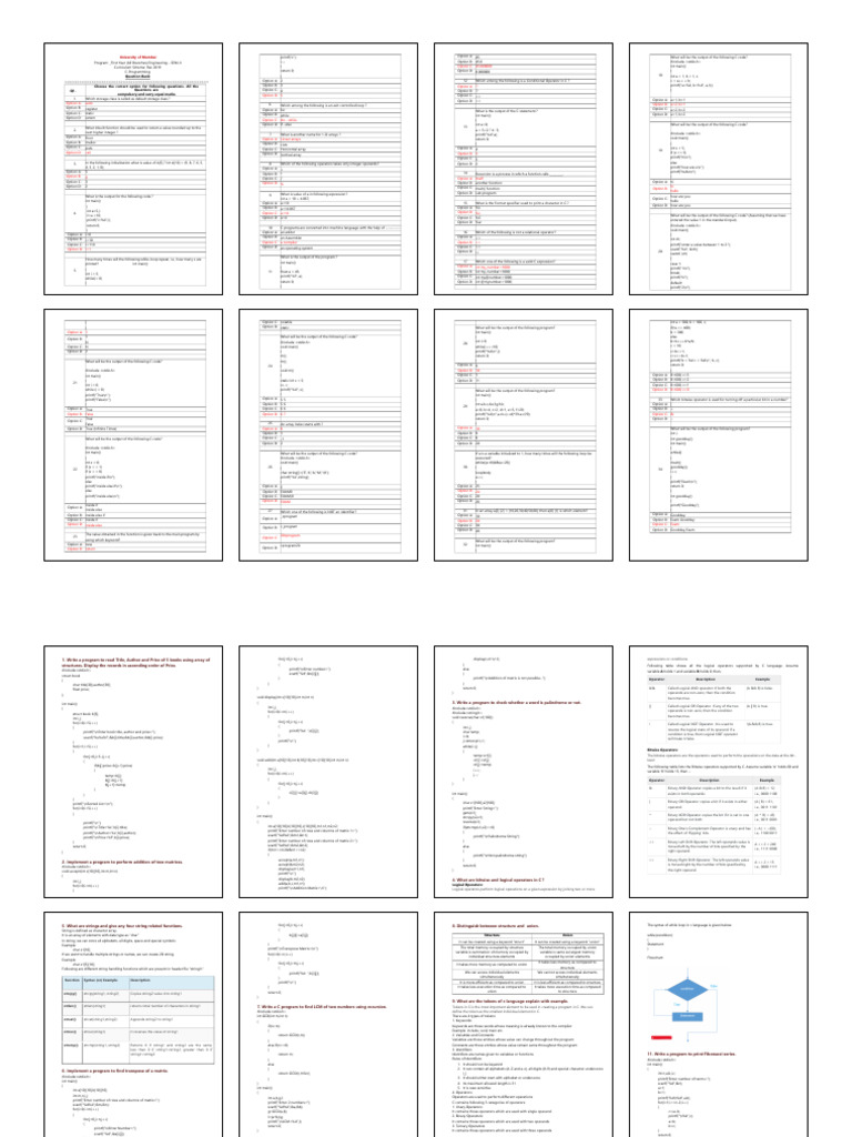 Question Bank_CP (1) | PDF | C (Programming Language) | Computer Programming