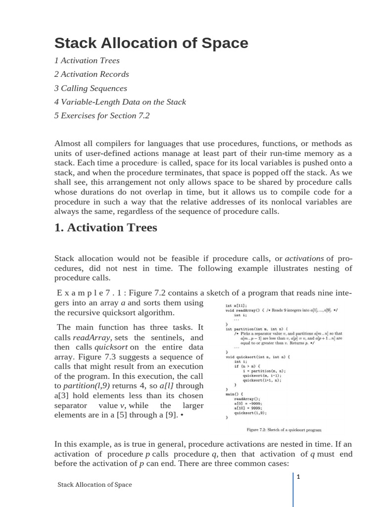 Stack Allocation Of Space Pdf Pointer Computer Programming Parameter Computer Programming
