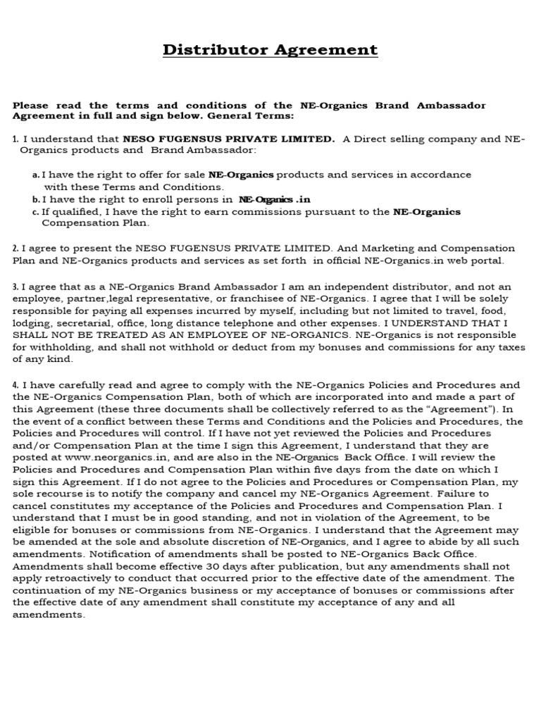 Distributor Agreement Pdf Mediation Legal Liability