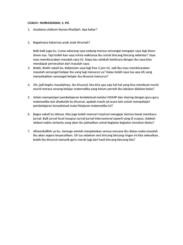 2.3 Skenario Coach Ruang Kolaborasi | PDF