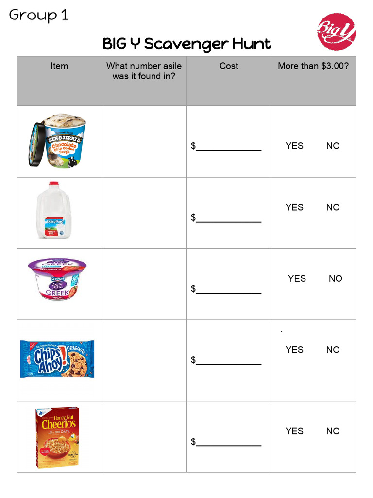 Grocery Store Scavenger Hunt | PDF | Retailing | Food Retailers