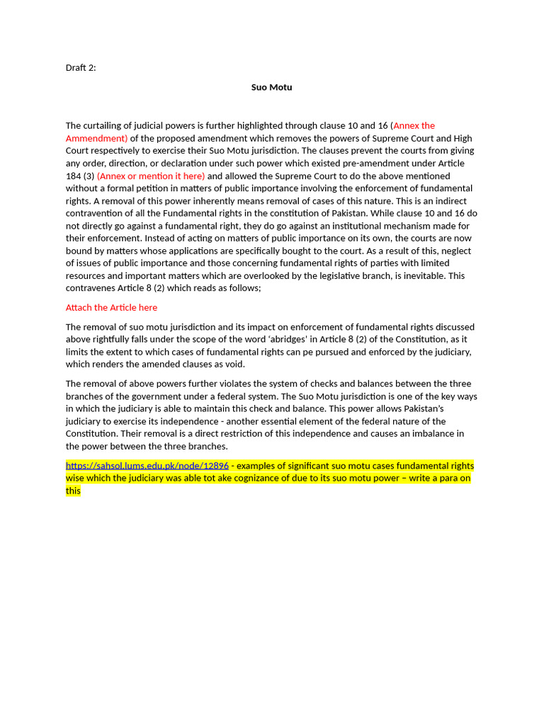 Draft 2 - LP2 | PDF | Jurisdiction | Separation Of Powers