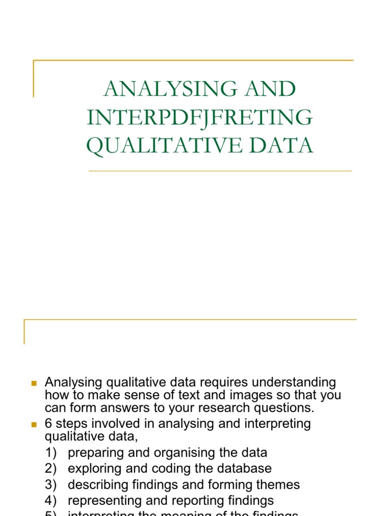 Analysing Interpreting Quali Data | PDF | Qualitative Research | Data