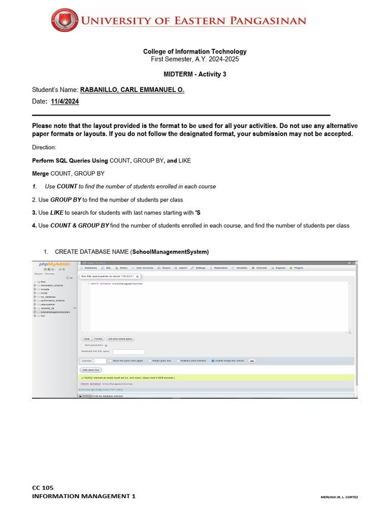 Rabanillo Midterm CC105 Activity | PDF